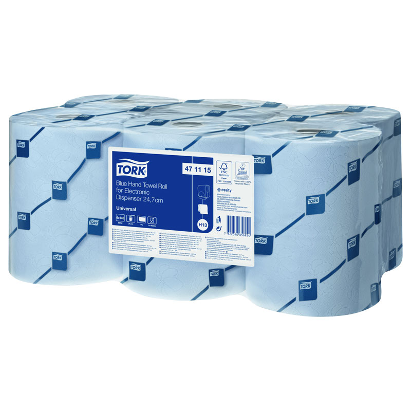 North Shore 1ply Blue Hand Towel Roll 8167 (Case/6)