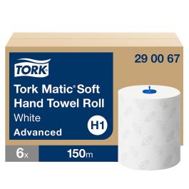 Tork Matic® Soft Paper Hand Towels White with Grey Leaf H1 290067 (Case/6)