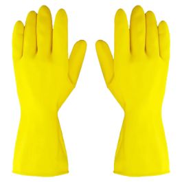 Yellow Lined Washing Up Glove Large