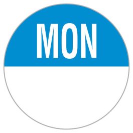 Removable 19mm Day Dot Labels Monday/Blue (Roll/1,000)