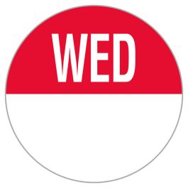 Removable 19mm Day Dot Labels Wednesday/Red (Roll/1,000)