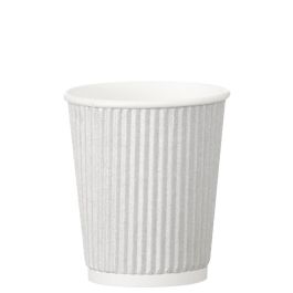 8oz White Ripple Hot Paper Cup (Case/500)