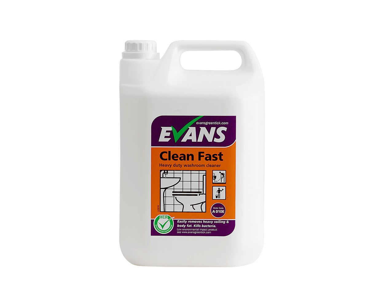 Evans Clean Fast Bactercidal Washroom Cleaner 5L (Case/2)
