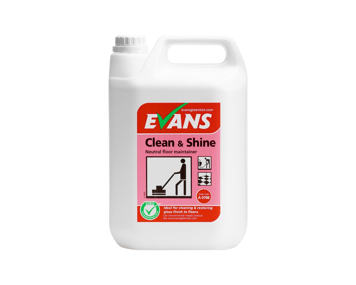 Evans Clean & Shine Floor Maintainer 5L (Case/2)