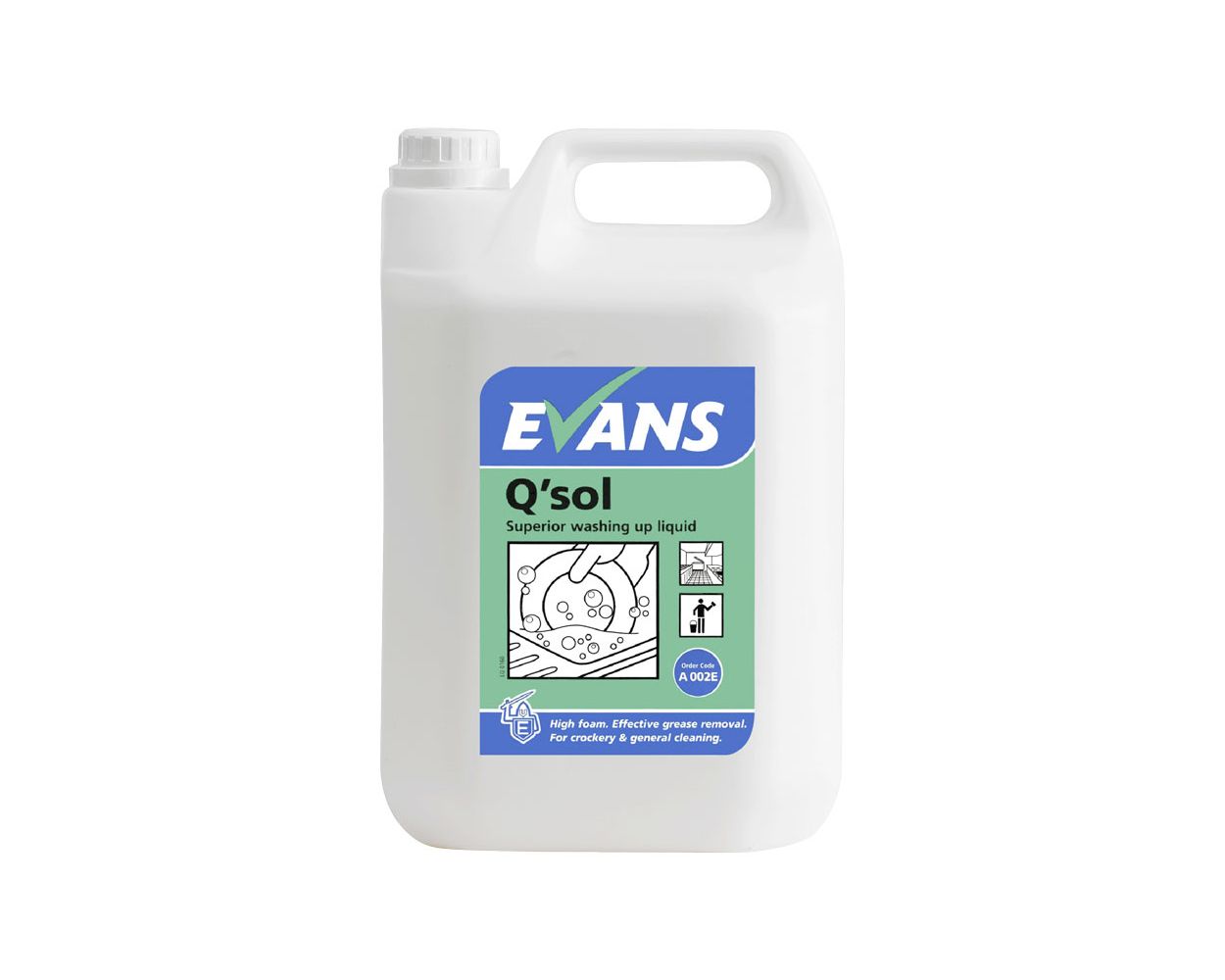 Evans Q'sol Premium Washing Up Liquid 5L
